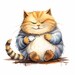 Funny Chubby Fat Cat Clipart, High Quality PNG, Cute Cat PNG, Nursery ...