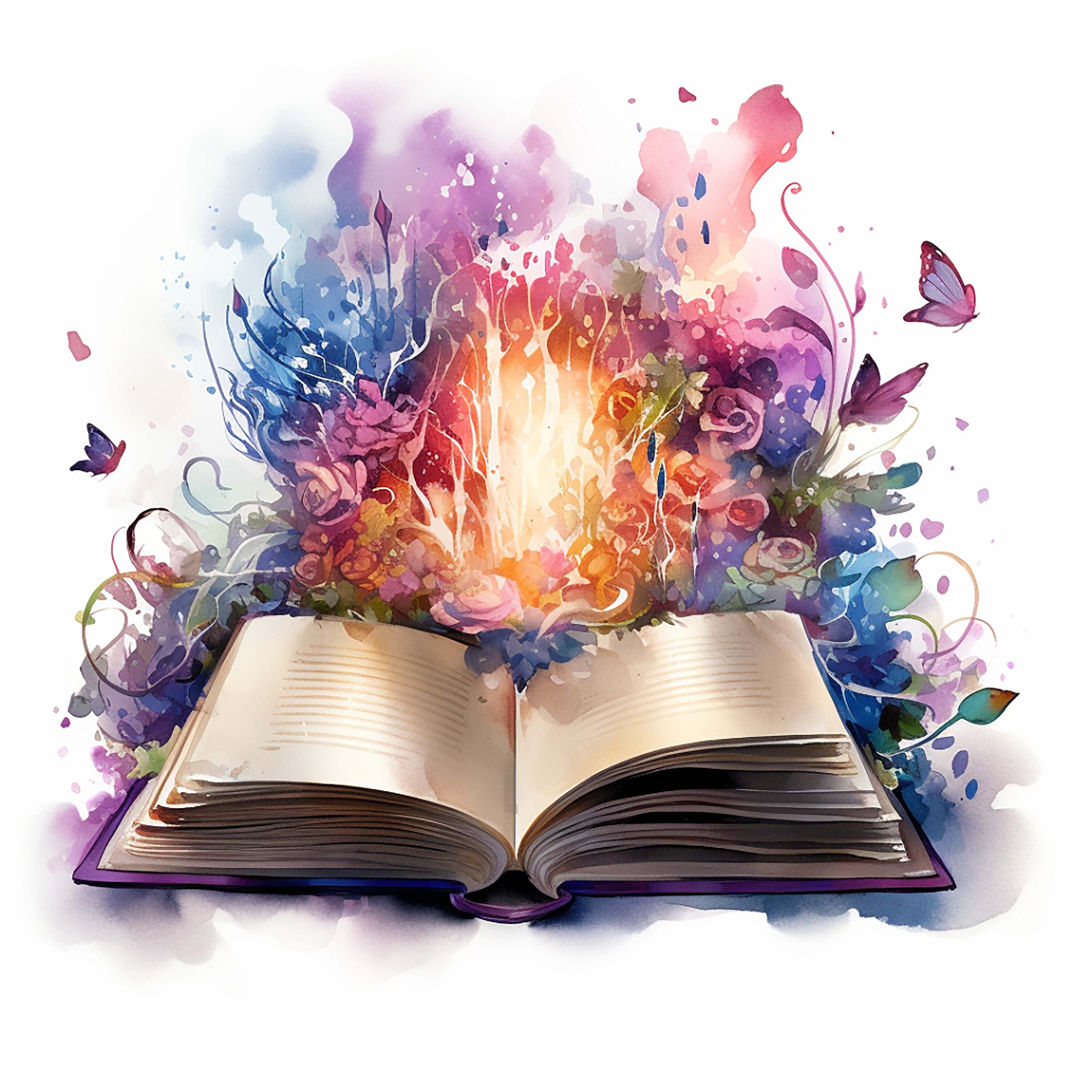 PNG Watercolor Fantasy Book Clipart High Quality Png - Etsy