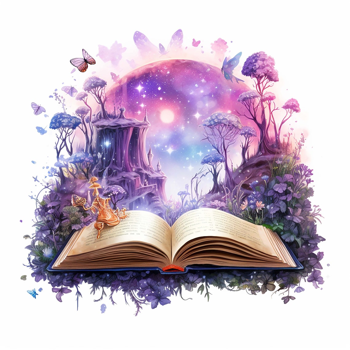 PNG Watercolor Fantasy Book Clipart High Quality Png - Etsy