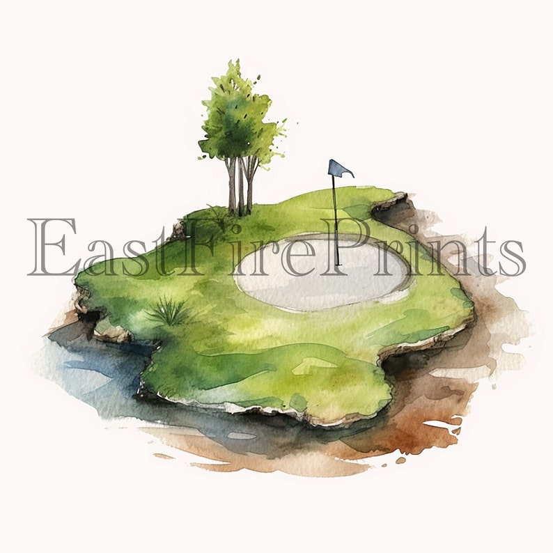 20 Watercolor Golf Clipart Springtime Golf Clipart Graphics - Etsy