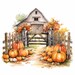Watercolor Autumn Barn Clipart, High Quality Png, Fall Halloween Cute ...