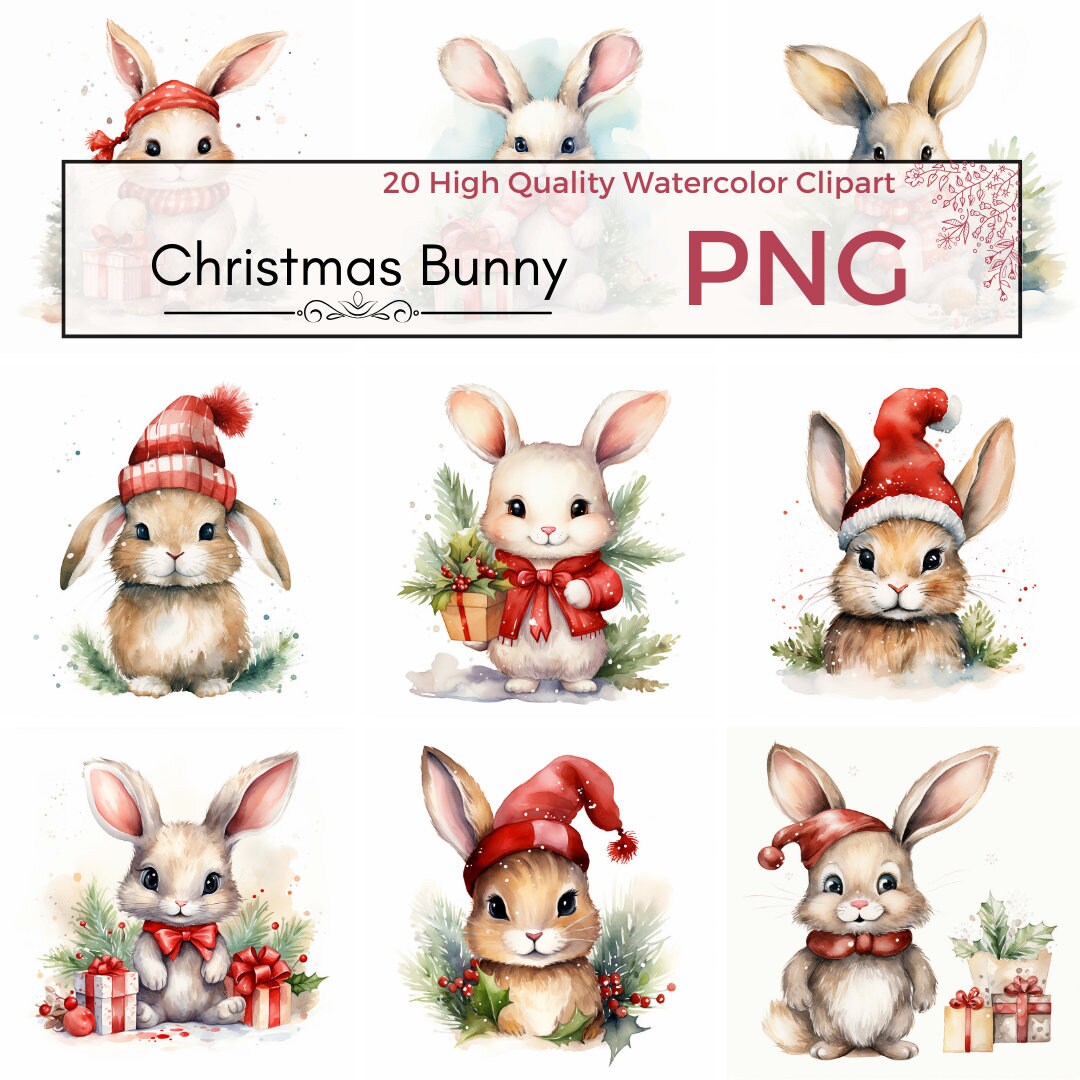 Christmas Bunny Clipart, High Quality Png Christmas Clipart Bunny Art ...