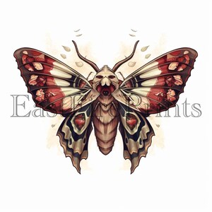 Skull Moth Clipart PNG, Death's Head Moth Clip Art, Gothic Clipart ...