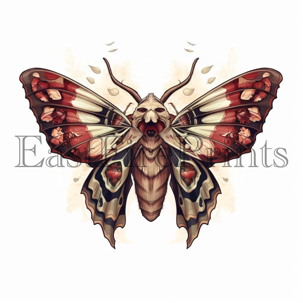 Skull Moth Clipart PNG Death's Head Moth Clip Art Gothic - Etsy