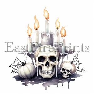 Watercolor Halloween Candle Clipart PNG, Spooky, Fall Candles Clip Art ...