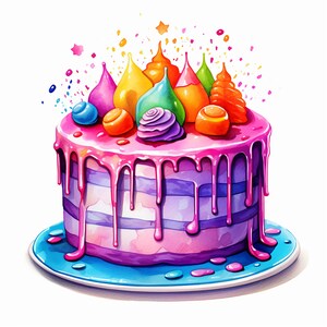 Rainbow Birthday Cake Clipart, High Quality Png Cake Png Dessert ...