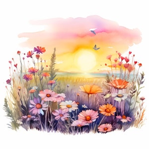 Wildflower Meadow Clipart, High Quality PNG, Wildflower Clipart, Spring ...
