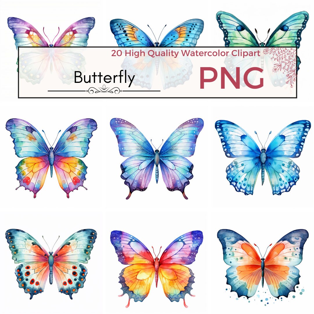 Butterfly Clipart High Quality Png Butterflies Printables - Etsy