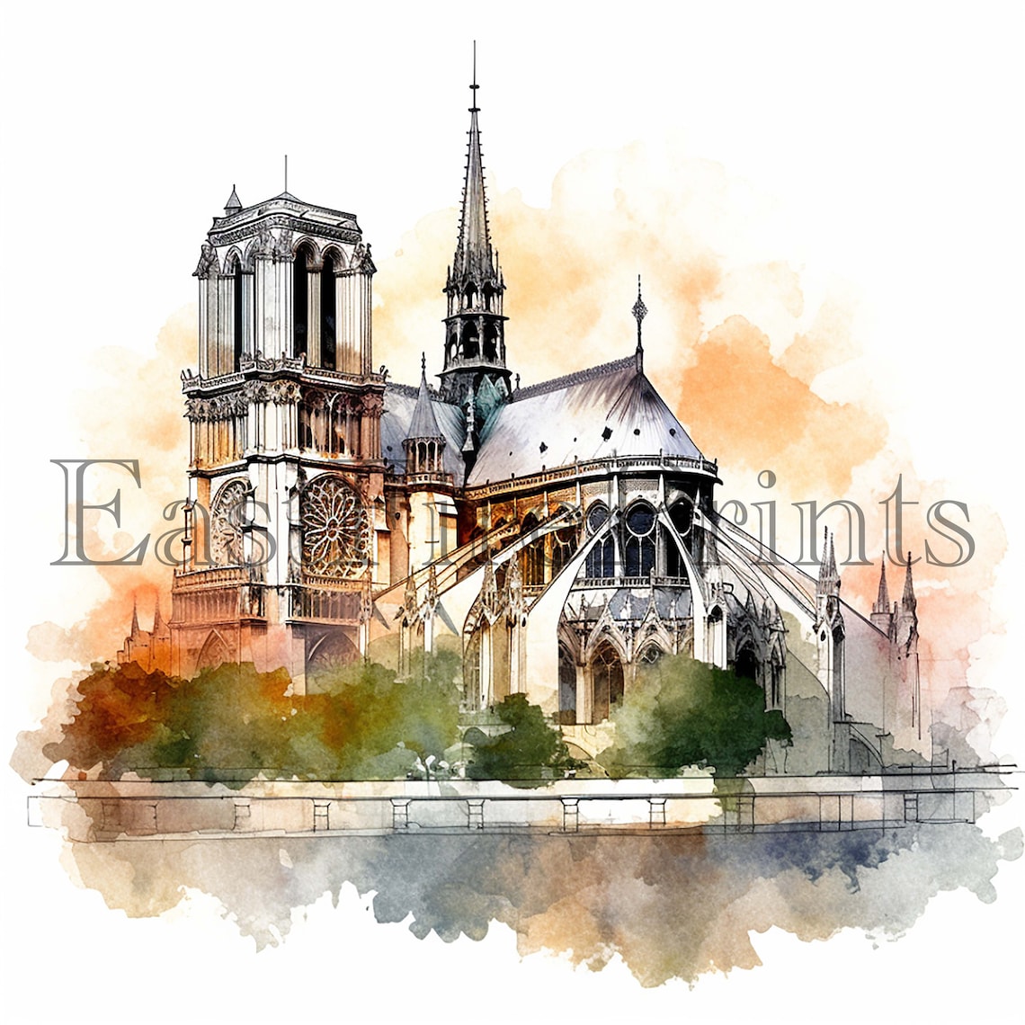 20 Watercolor France Clipart PNG Travel Sightseeing Instant - Etsy