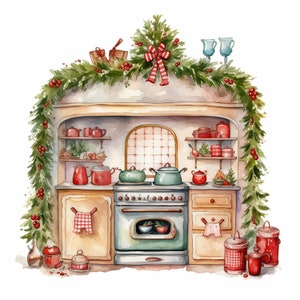 Christmas Kitchen Clipart, Xmas Clipart, Cooking Clipart, Christmas Png ...