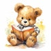 Teddy Bear Reading Clipart, High Quality PNG, Cute Nursery Clipart ...