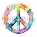 20 Retro Peace Sign Watercolor Clipart, High Quality Png, Groovy Png ...