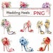 20 Watercolor Wedding Heels Clipart, Botanical Heels, Wedding Clipart ...