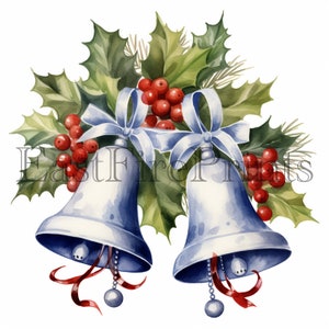 Watercolor Christmas Bells Clipart PNG Files, High Quality Xmas Clip ...