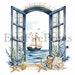 Watercolor Nautical Window Clipart PNG, Marine Clip Art, Window ...