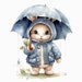 Bunny in Raincoat Clipart, High Quality PNG, Cute Nursery Clipart ...