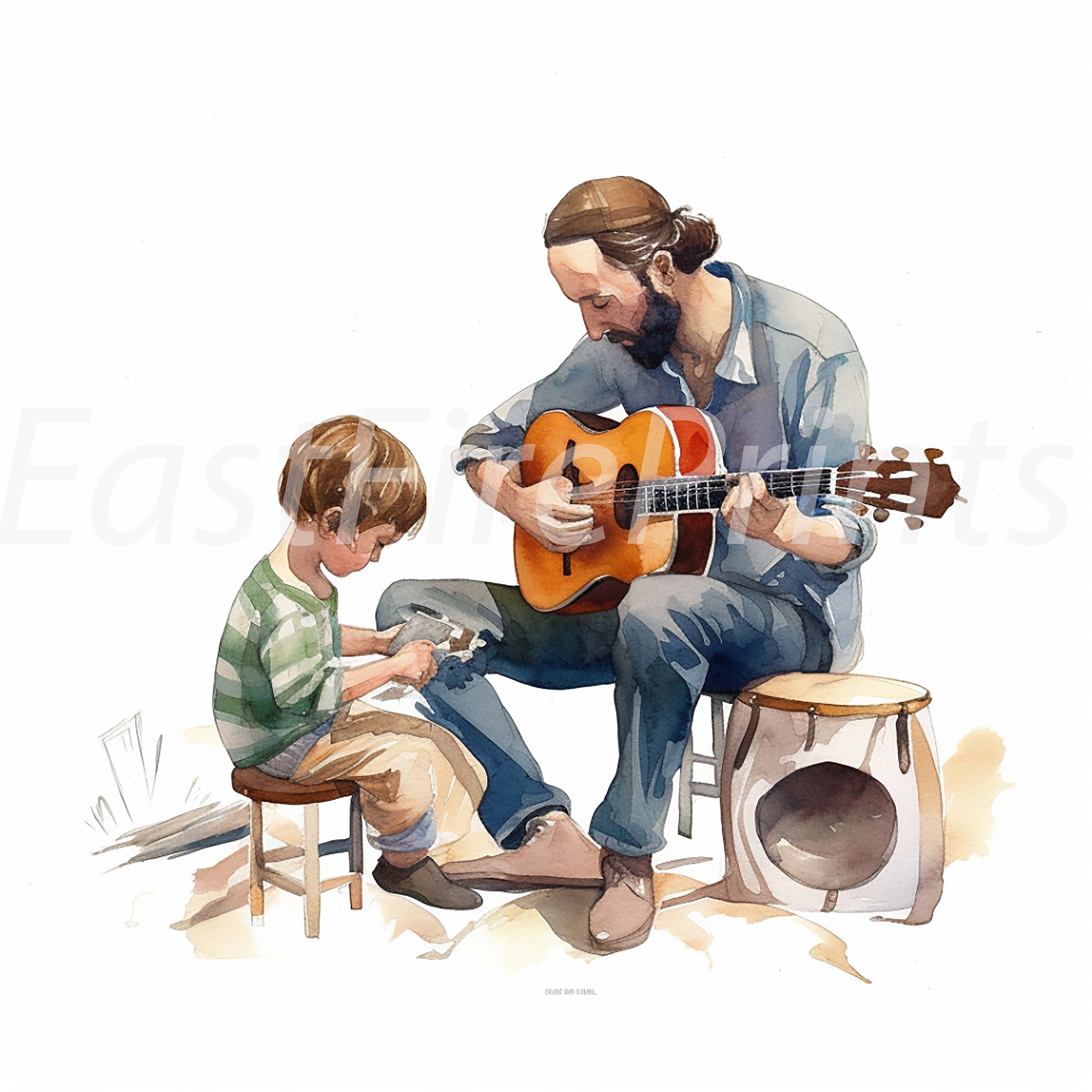 Watercolor Fathers Day Clipart Set of 5 Card Making High - Etsy