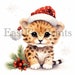 Watercolor Baby Safari Animals Christmas Clipart, Cute Adorable Xmas ...