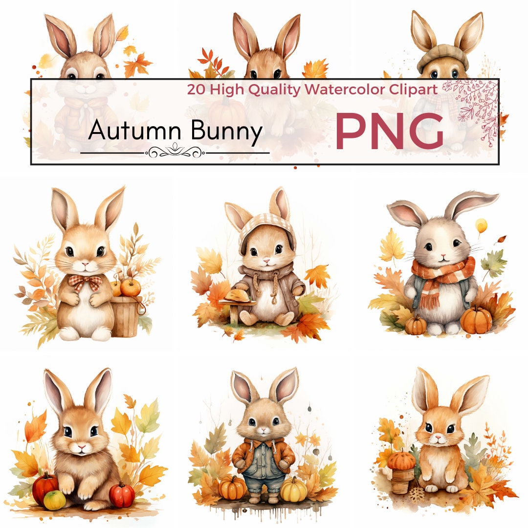 Autumn Bunny Clipart, High Quality Png Fall Clipart Autumn Art Cute ...
