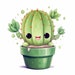 Watercolor Cute Cactus Clipart Cactus Illustration Cute - Etsy