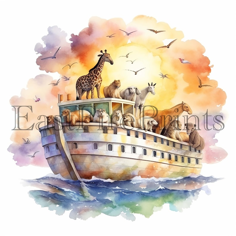 20 Noahs Ark Clipart Watercolor Christian Clip Art Religious - Etsy