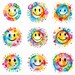 20 Retro Groovy Smiley Face Clip Art, Watercolor Clipart, Hippie, High ...
