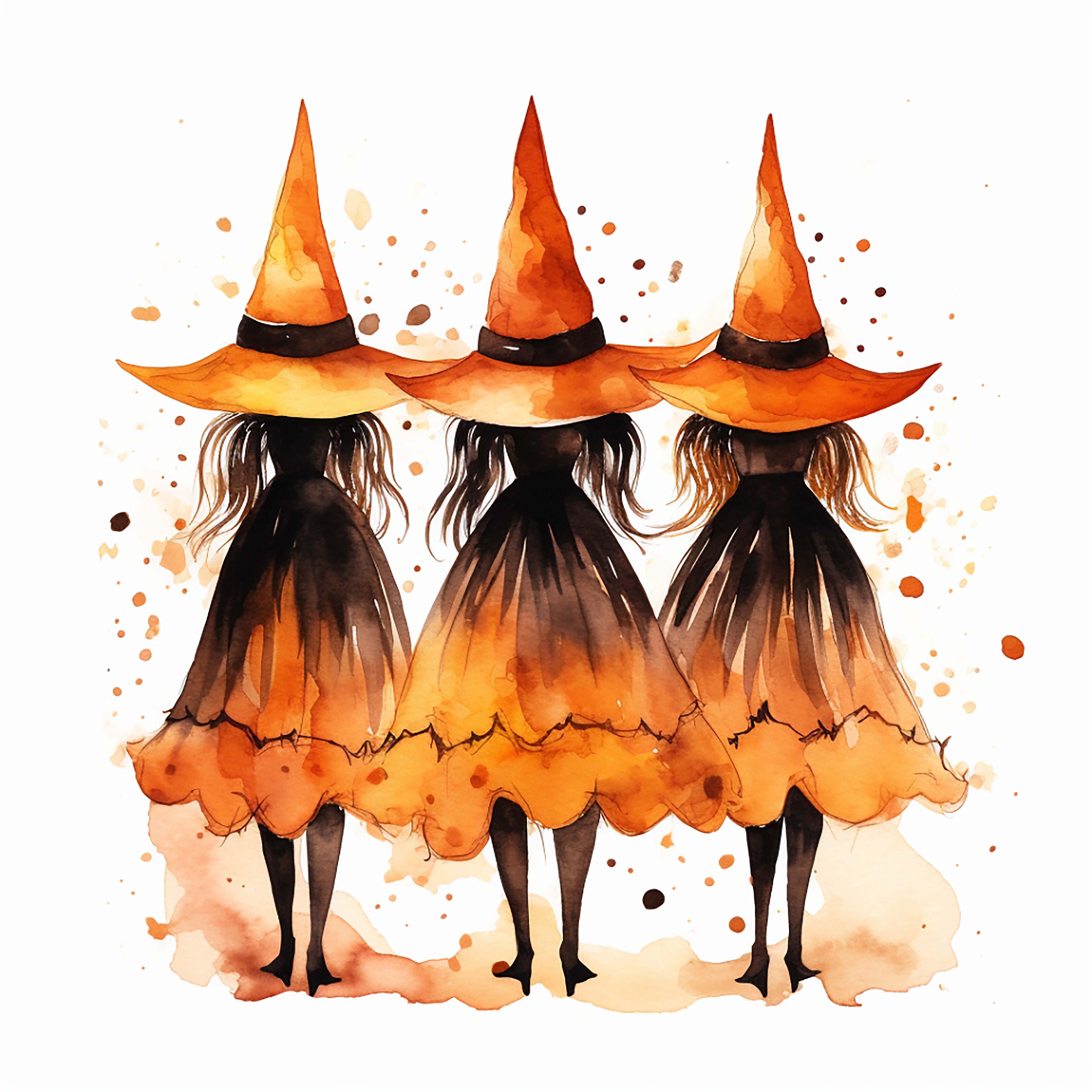 Three Witches Clipart High Quality PNG Halloween Decor - Etsy