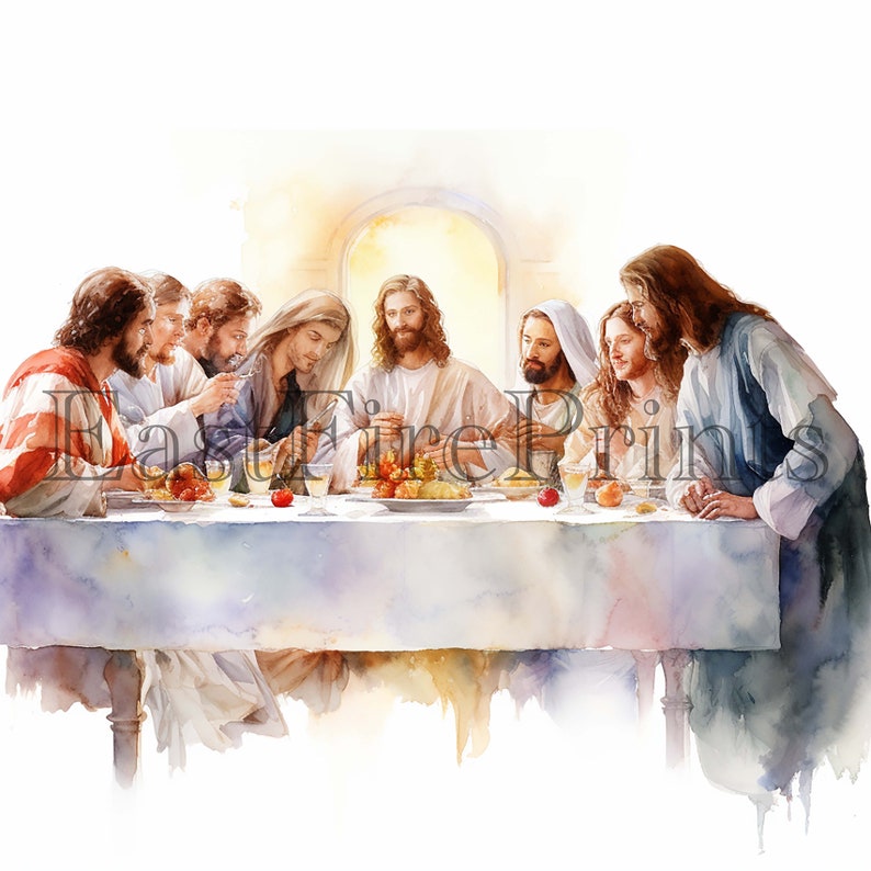 Watercolor the Last Supper Clipart High Quality Png - Etsy UK