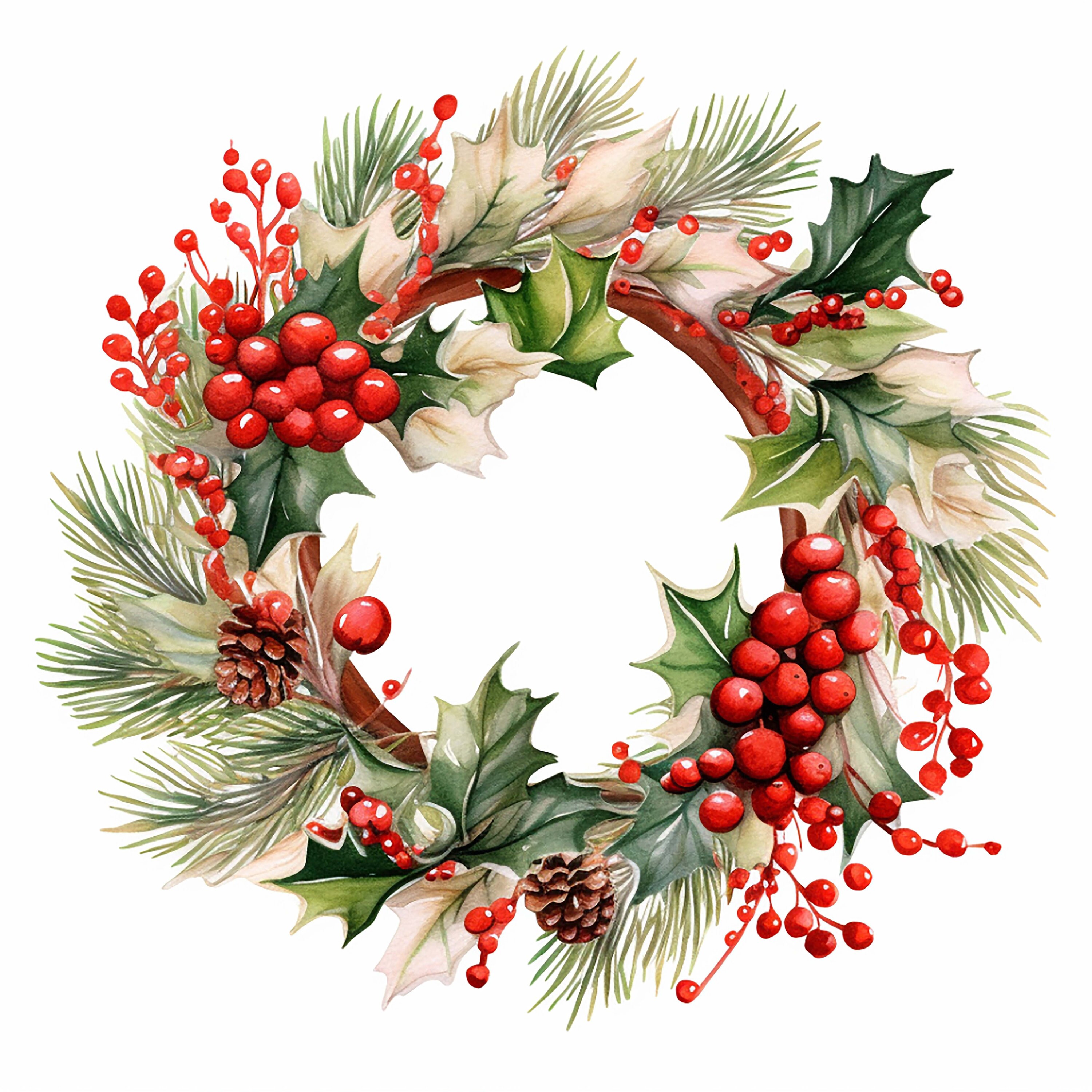 Christmas Wreath Clipart High Quality PNG Christmas Clipart - Etsy