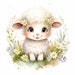 Cute Baby Sheep Clipart, High Quality, Nursery Clipart, Sheep PNG, Farm ...