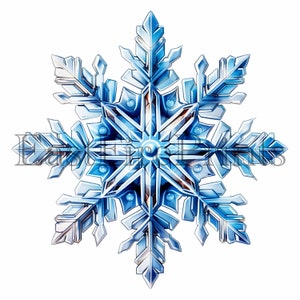 Watercolor Snowflake Clipart, High Quality Png Files, Winter Clip Art ...