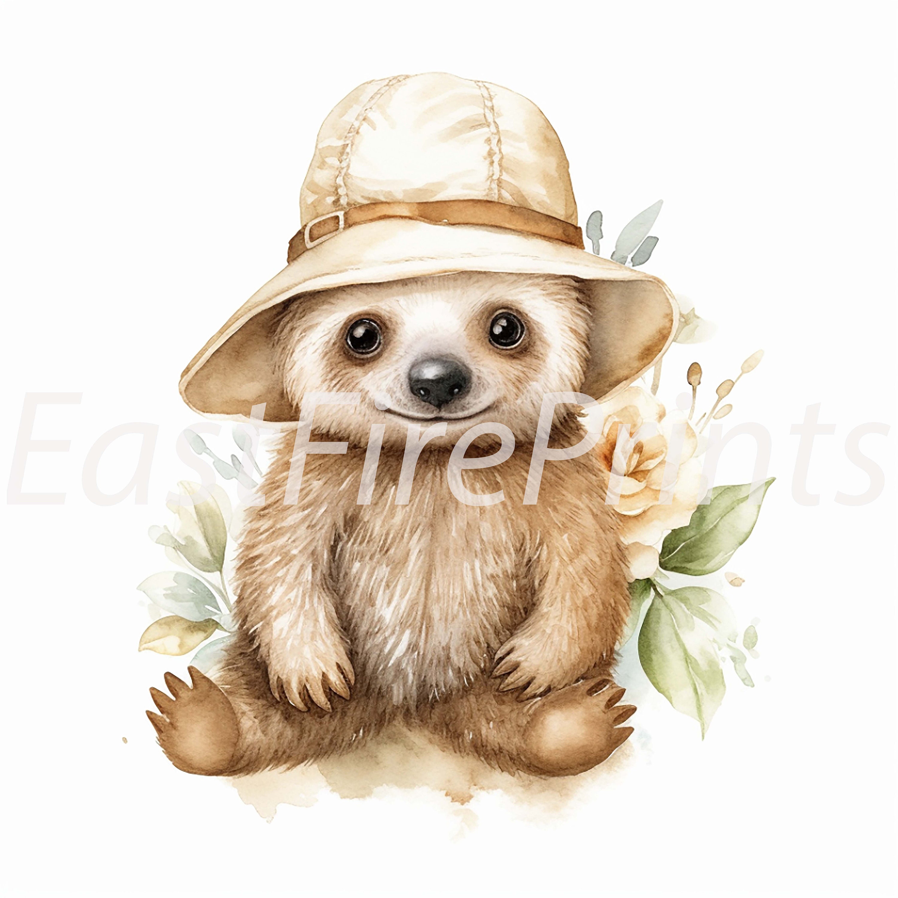 20 Watercolor Baby Sloth Clipart Set Cute Sloth Clipart - Etsy