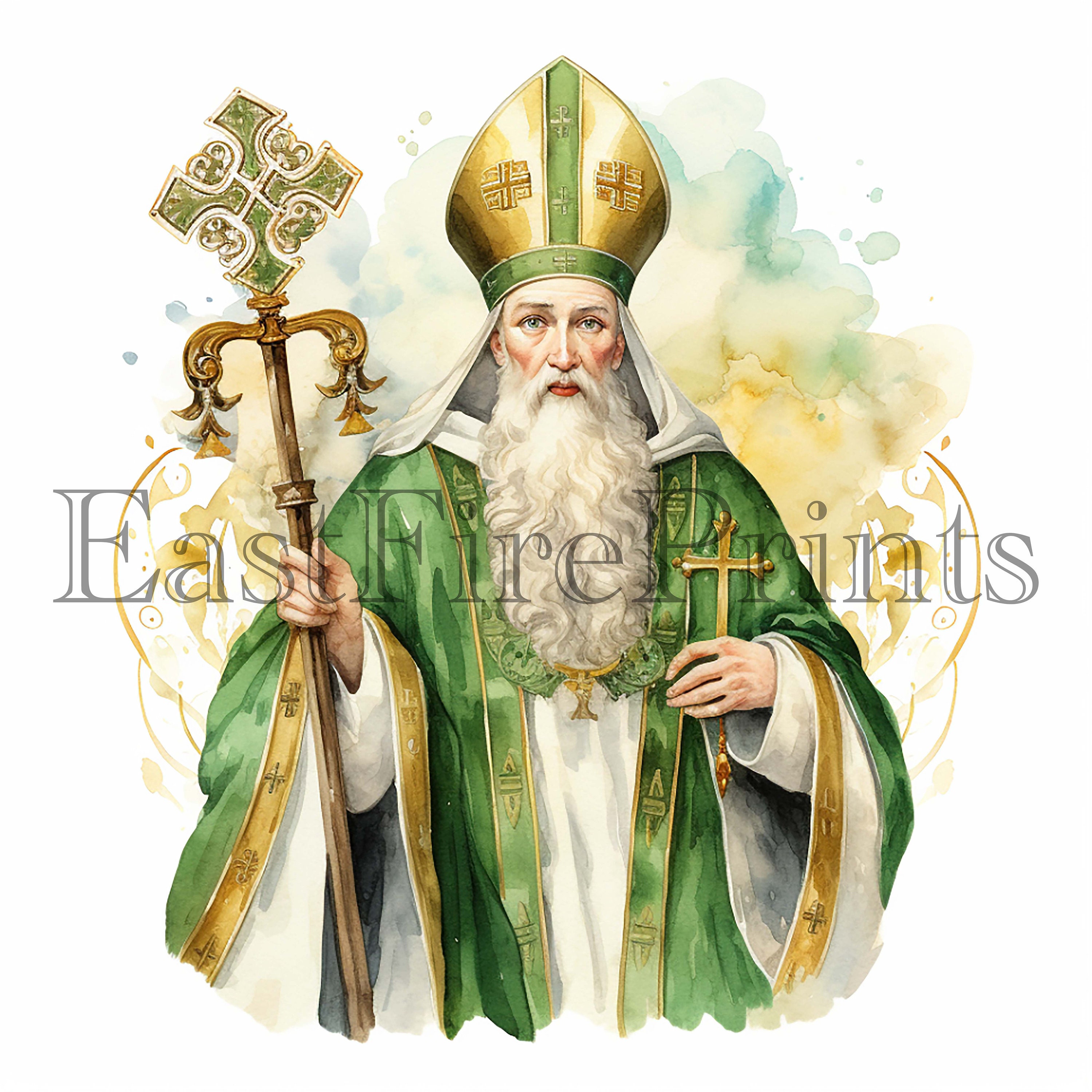 Watercolor Saint Patrick Clipart High Quality Png Catholic - Etsy