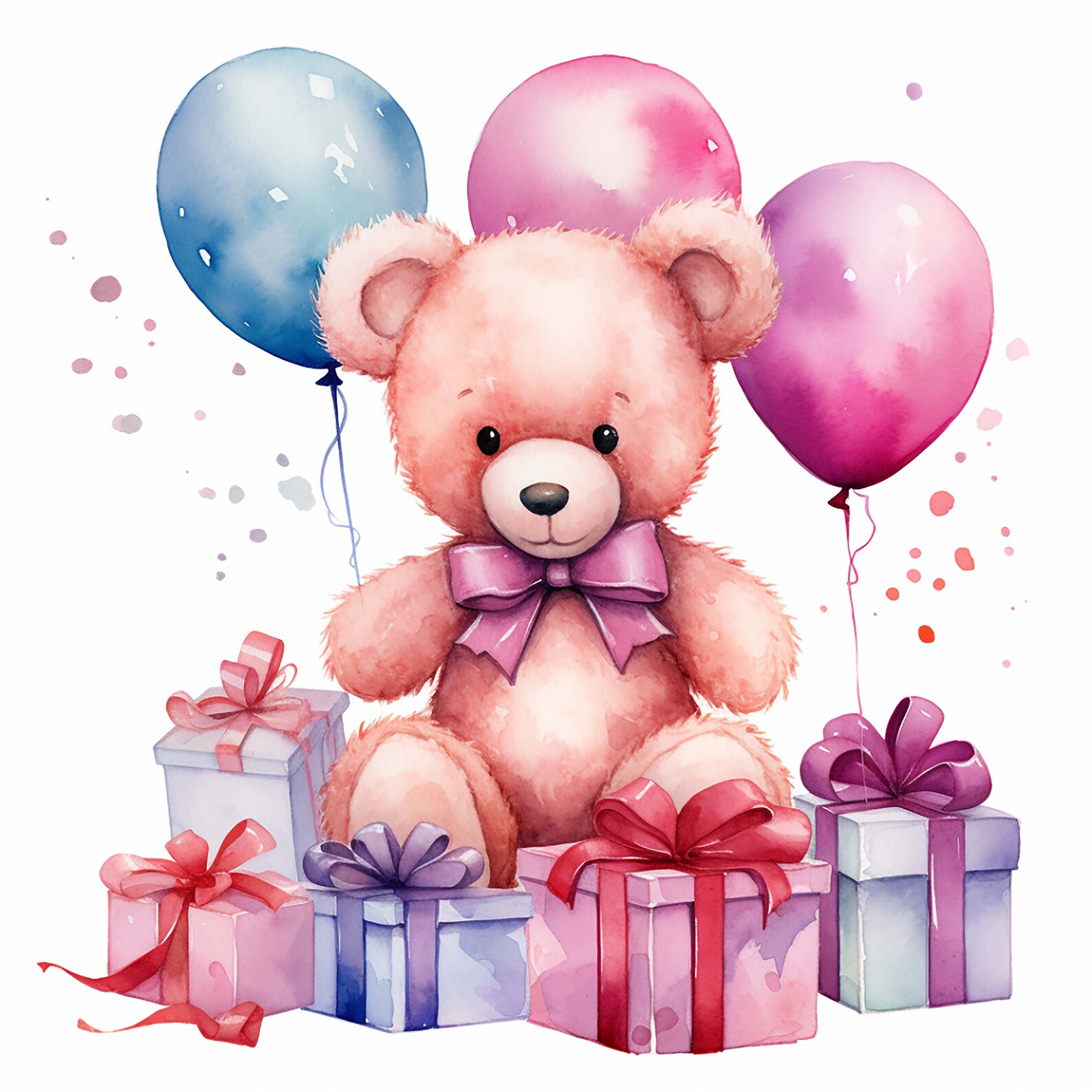Birthday Teddy Bear Clipart High Quality PNG Nursery Decor - Etsy