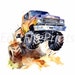 Set of 20 Watercolor Monster Truck Clipart Bundle Vehicle - Etsy