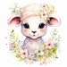 Cute Baby Sheep Clipart, High Quality, Nursery Clipart, Sheep PNG, Farm ...