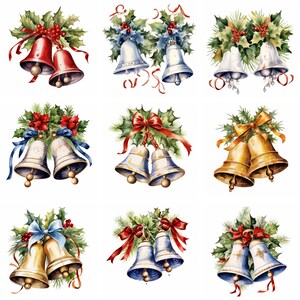 Watercolor Christmas Bells Clipart PNG Files, High Quality Xmas Clip ...