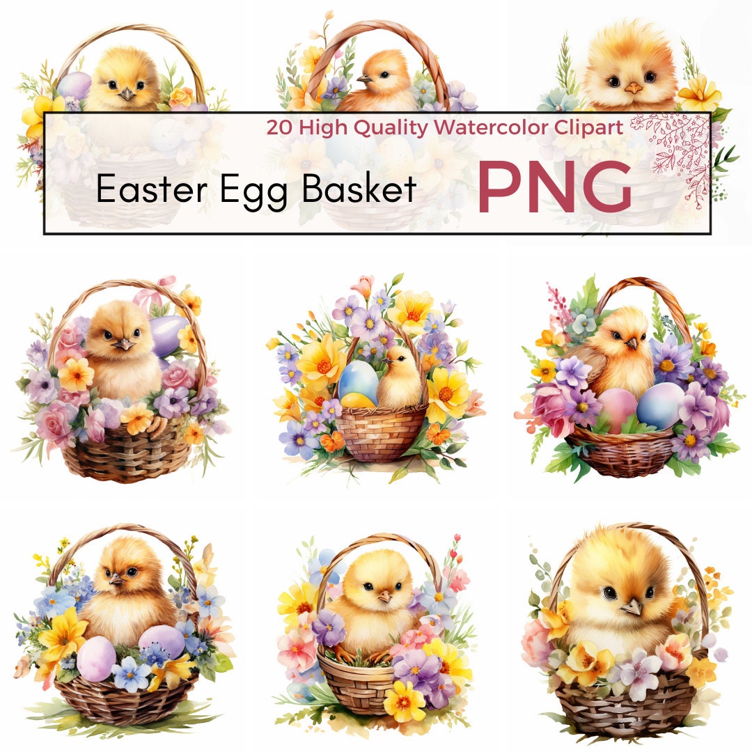 Easter Egg Basket Clipart, High Quality PNG, Easter Clipart, Spring PNG ...
