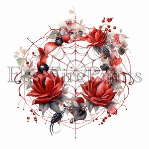 20 Watercolor Gothic Spiderwebs Clipart, Dark Fantasy Clipart, Spider ...