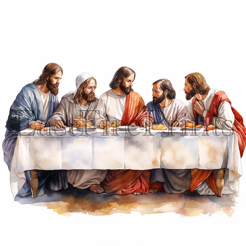 Watercolor the Last Supper Clipart High Quality Png - Etsy UK