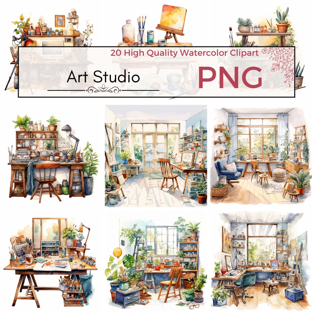 Art Studio Clipart High Quality Png Scenic Clipart Cozy - Etsy
