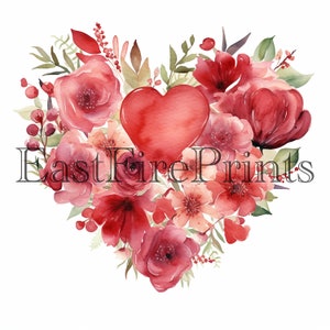 Watercolor Valentines Day Heart Clipart, High Quality Png, Love Heart ...