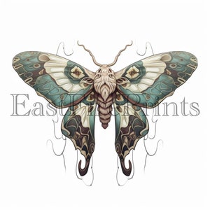 Skull Moth Clipart PNG, Death's Head Moth Clip Art, Gothic Clipart ...