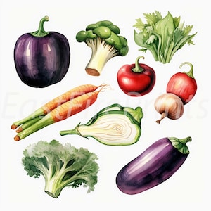 Watercolor Vegetable Clipart Set of 10 Download Digital - Etsy