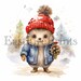 Watercolor Christmas Baby Hedgehog Clipart High Quality Png - Etsy
