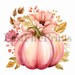 Watercolor Pink Pumpkin Clipart High Quality Png Fall - Etsy