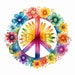 20 Retro Peace Sign Watercolor Clipart, High Quality Png, Groovy Png ...