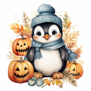 Fall Penguin Clipart, High Quality Png, Kids Clipart, Nursery ...