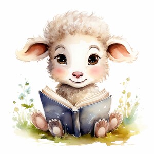 Cute Baby Sheep Clipart, High Quality, Nursery Clipart, Sheep PNG, Farm ...
