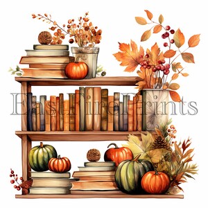 Autumn Library Clipart, Autumn Prints, Fall Png, Halloween Clipart ...